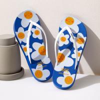 China Flip-flops summer fashion outdoor wear beach shoes midsole sun flower women sandals and bathroom slippers for sale