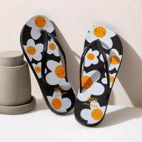 China Flip-flops summer fashion outdoor wear beach shoes midsole sun flower women sandals and bathroom slippers for sale