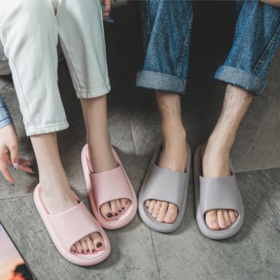 China Wholesale custom solid color couple sandals summer home bathroom non-slip wear-resistant soft-soled slippers for sale
