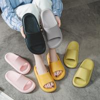 China Wholesale custom solid color couple sandals summer home bathroom non-slip wear-resistant soft-soled slippers for sale
