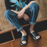 China Wholesale custom solid color couple sandals summer home bathroom non-slip wear-resistant soft-soled slippers for sale