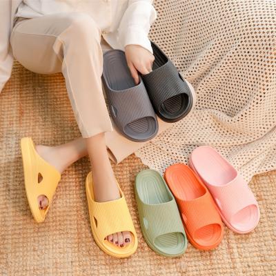 China Wholesale solid color unisex slippers summer household bathroom non-slip thickened soft bottom casual sandals for sale