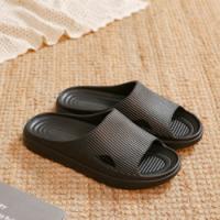China Wholesale solid color unisex slippers summer household bathroom non-slip thickened soft bottom casual sandals for sale
