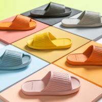 China New Design Men Comfortable EVA Non-slip Candy color High Quality Slipper women Bathroom Summer solid color Durable sandal for sale