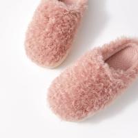 China 2021 autumn and winter new products fashion simple home indoor shoes couple soft plush warm slippers for men and women for sale