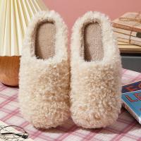 China 2021 autumn and winter new products fashion simple home indoor shoes couple soft plush warm slippers for men and women for sale
