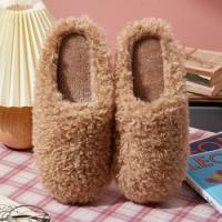 China 2021 autumn and winter new products fashion simple home indoor shoes couple soft plush warm slippers for men and women for sale