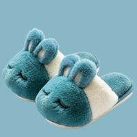 China Children Slipper Boys And Girls Winter Indoor Home Warm Anti-Slip Cute Cartoon Rabbit Shape Shoes kids fur slippers for sale