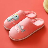 China 2021 new design children slippers for girls and boys non-slip warm indoor cartoon dinosaur cute home shoes winter for sale