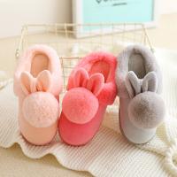 China Hot sale New children cute slippers autumn winter cartoon plush ball warm girls home indoor shoes for kids for sale