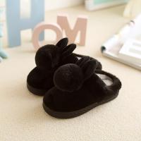 China Hot sale New children cute slippers autumn winter cartoon plush ball warm girls home indoor shoes for kids for sale