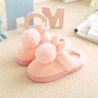 China Hot sale New children cute slippers autumn winter cartoon plush ball warm girls home indoor shoes for kids for sale