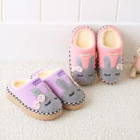 China Children slippers home warm cartoon smile rabbit winter non-slip thick bottom cute girls bedroom shoes in stock for sale