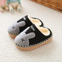 China Children slippers home warm cartoon smile rabbit winter non-slip thick bottom cute girls bedroom shoes in stock for sale