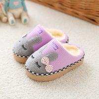 China Children slippers home warm cartoon smile rabbit winter non-slip thick bottom cute girls bedroom shoes in stock for sale