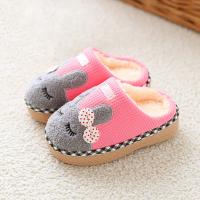 China Children slippers home warm cartoon smile rabbit winter non-slip thick bottom cute girls bedroom shoes in stock for sale