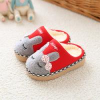 China Children slippers home warm cartoon smile rabbit winter non-slip thick bottom cute girls bedroom shoes in stock for sale
