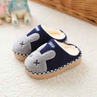 China Children slippers home warm cartoon smile rabbit winter non-slip thick bottom cute girls bedroom shoes in stock for sale