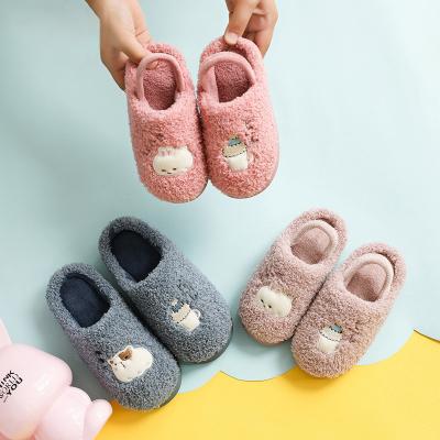 China 2021 new children cartoon Leisure rabbit slippers baby winter soft plush indoor non-slip home shoes with best price for sale