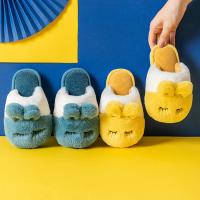 China 2021 Fashion Trend Cartoon Animal slippers Children hot sale winter warm soft plush home indoor shoes kids fur slippers for sale