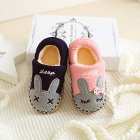China Hot selling fashion cartoon smile rabbit closed Toe Children Slippers Plush Winter Warm home indoor Shoes for Kids for sale