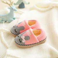 China Hot selling fashion cartoon smile rabbit closed Toe Children Slippers Plush Winter Warm home indoor Shoes for Kids for sale