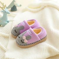 China Hot selling fashion cartoon smile rabbit closed Toe Children Slippers Plush Winter Warm home indoor Shoes for Kids for sale