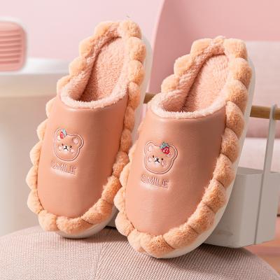 China New design Breathable plush cheap bedroom slippers closed toe ladies fashion solid color household shoes for sale