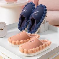 China New design Breathable plush cheap bedroom slippers closed toe ladies fashion solid color household shoes for sale