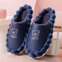China Home indoor warm shoes factory supply high quality short plush lining Cartoon Smile Bear women slippers winter for sale