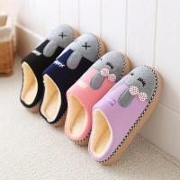 China Autumn winter home indoor shoes cute rabbit shape warm cartoon thick bottom plush slippers for men and women for sale