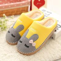 China Autumn winter home indoor shoes cute rabbit shape warm cartoon thick bottom plush slippers for men and women for sale