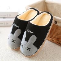 China Autumn winter home indoor shoes cute rabbit shape warm cartoon thick bottom plush slippers for men and women for sale