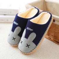 China Autumn winter home indoor shoes cute rabbit shape warm cartoon thick bottom plush slippers for men and women for sale