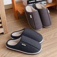 China Simple warm plush slippers 2021 hot sale winter thick-soled non-slip indoor home shoes women with best price for sale