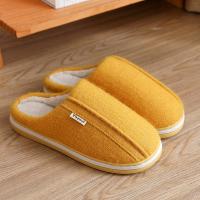 China Simple warm plush slippers 2021 hot sale winter thick-soled non-slip indoor home shoes women with best price for sale