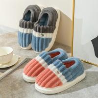 China New product all-inclusive slippers women warm indoor home daily use couple winter thick bottom plush bedroom shoes for sale