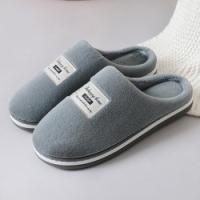 China Autumn and winter 2021 new slippers women plush round head home couple warm household shoes with high quality for sale