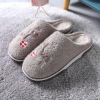 China New cartoon slippers female wholesale cute deer printing warm non-slip home indoor shoes autumn winter for sale