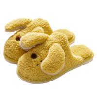 China Slippers custom vivid Cartoon hot sale winter fashion solid color soft plush home indoor shoes women fashion dogs shoes for sale