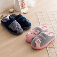 China Home cute cat cartoon cheap winter Slippers Indoor Ladies Warm soft plush TPR sole bedroom shoes autumn Winter for sale