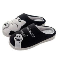 China Home cute cat cartoon cheap winter Slippers Indoor Ladies Warm soft plush TPR sole bedroom shoes autumn Winter for sale