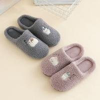 China Winter wholesale soft plush and anti-slip house slippers 2021 new fashion cute couple keep warm women shoes for sale
