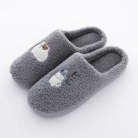 China Winter wholesale soft plush and anti-slip house slippers 2021 new fashion cute couple keep warm women shoes for sale