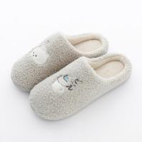 China Winter wholesale soft plush and anti-slip house slippers 2021 new fashion cute couple keep warm women shoes for sale
