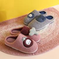 China Cute cartoon slippers female indoor and outdoor warm winter home couple soft plush cheap bedroom shoes for sale