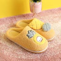 China Cute cartoon slippers female indoor and outdoor warm winter home couple soft plush cheap bedroom shoes for sale