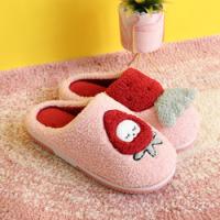 China Cute cartoon slippers female indoor and outdoor warm winter home couple soft plush cheap bedroom shoes for sale