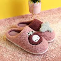 China Cute cartoon slippers female indoor and outdoor warm winter home couple soft plush cheap bedroom shoes for sale
