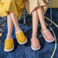 China Slippers winter ladies simple grid style hot sale high quality warm comfortable home shoes supplier for sale